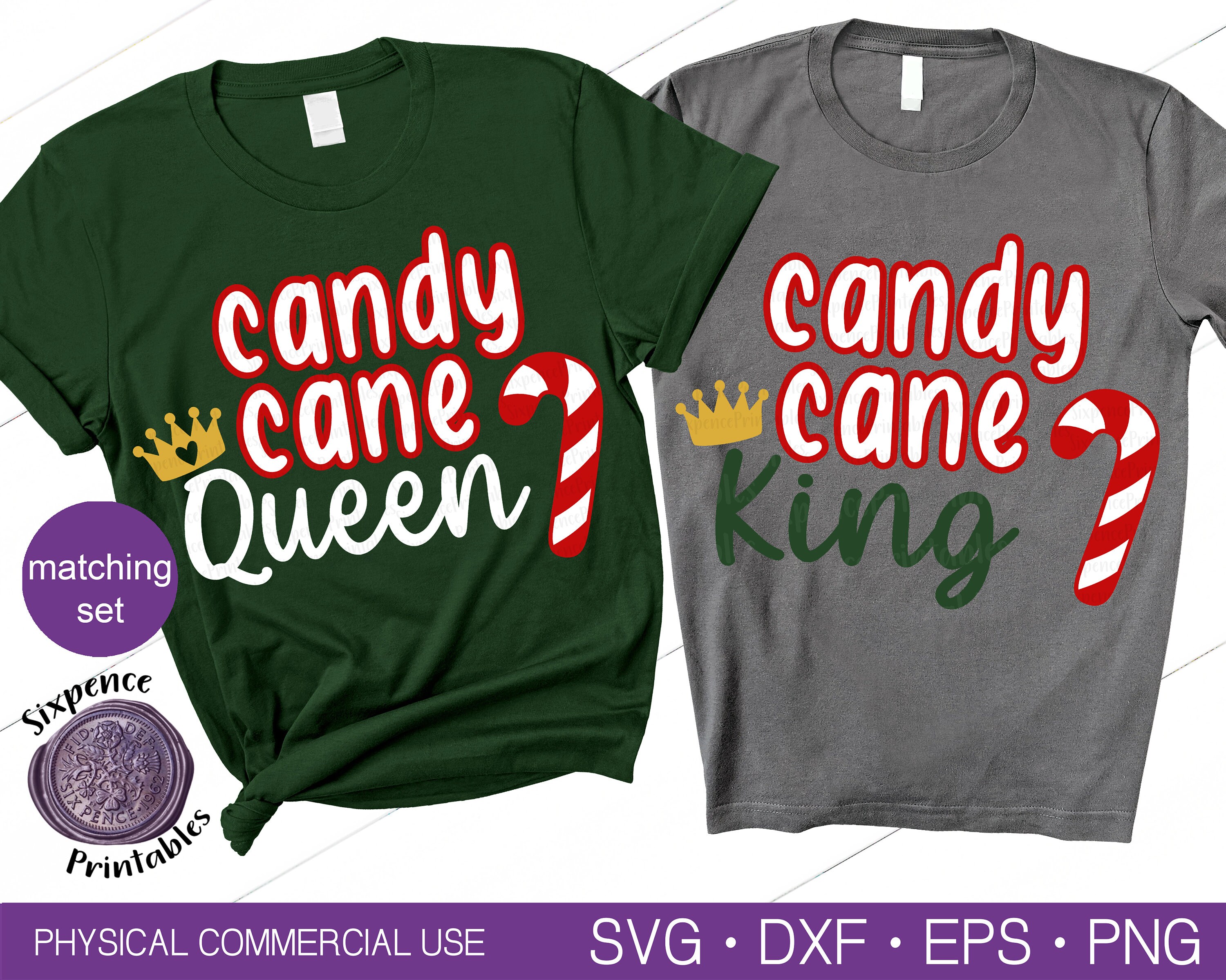 CANDY CANE KING and Queen Svg King Svg Candy Cane Svg Couples - Etsy