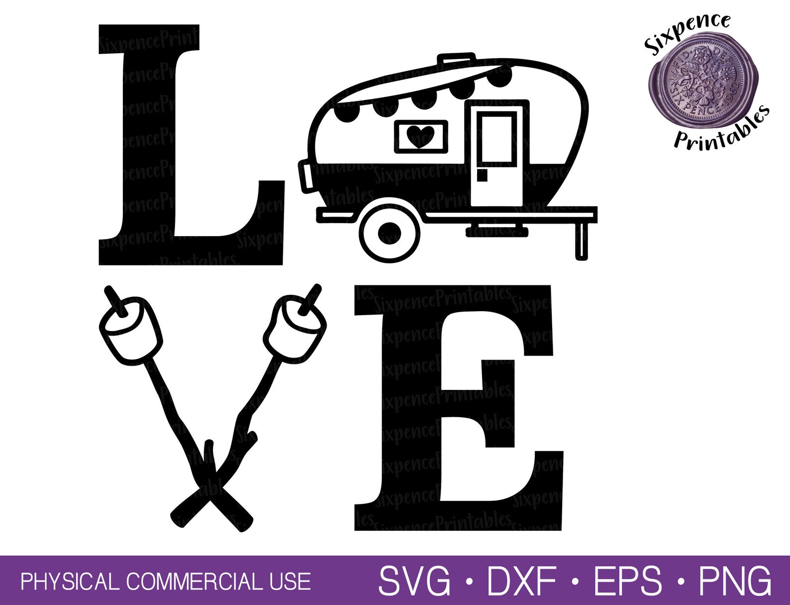 LOVE CAMPING SVG Happy Camper Svg Camping Png Marshmallow Svg | Etsy