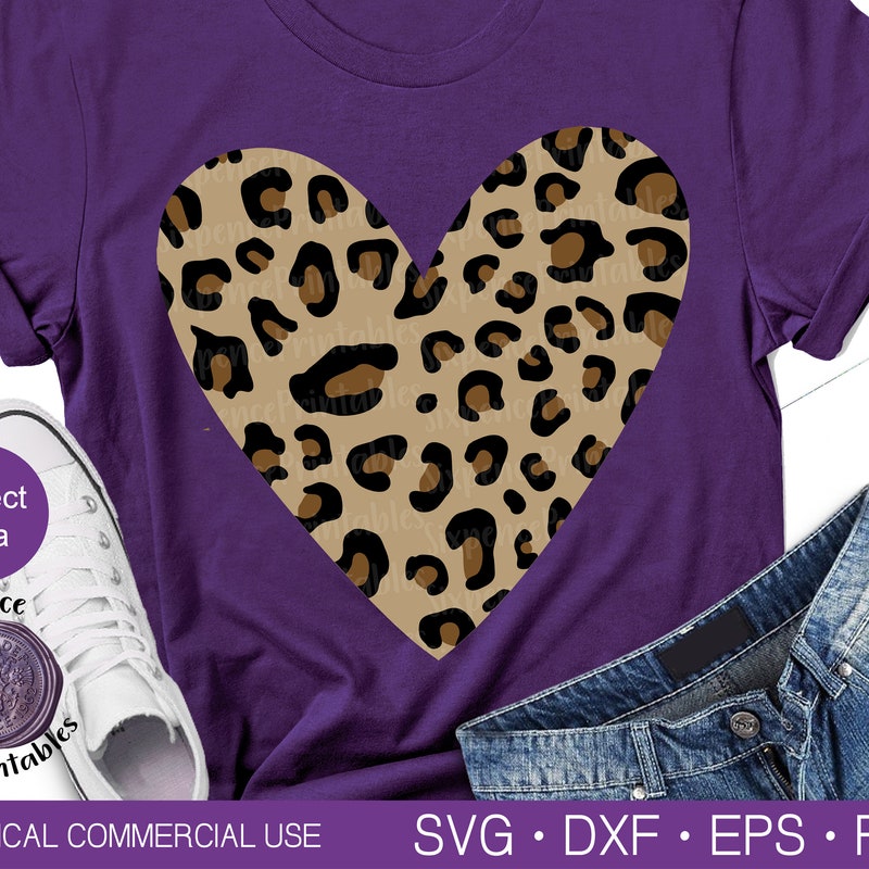 Leopard Heart Svg - Etsy