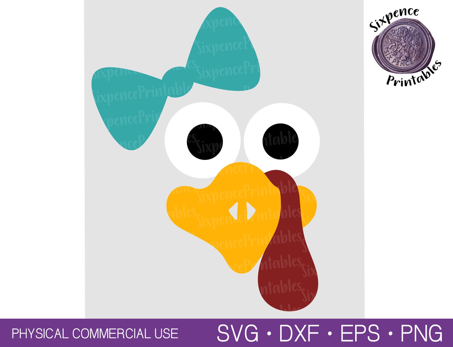 Turkey Face Svg Thanksgiving Clipart Girl Turkey Svg Little | Etsy