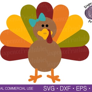 THANKSGIVING CLIPART Girl Turkey Svg Little Turkey Svg Thanksgiving ...