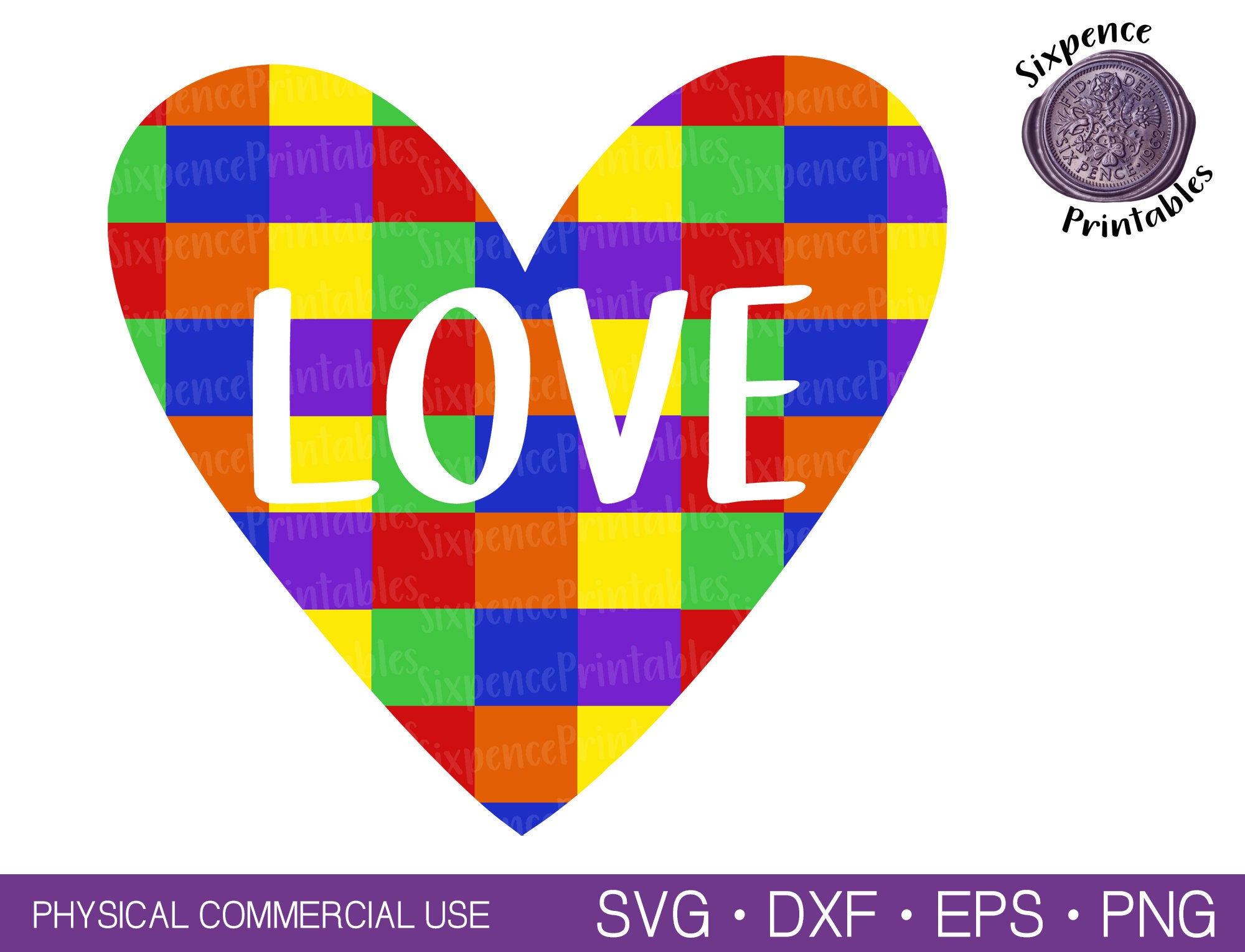 RAINBOW HEART SVG Love Svg Valentine Svg Heart Clipart Rainbow - Etsy
