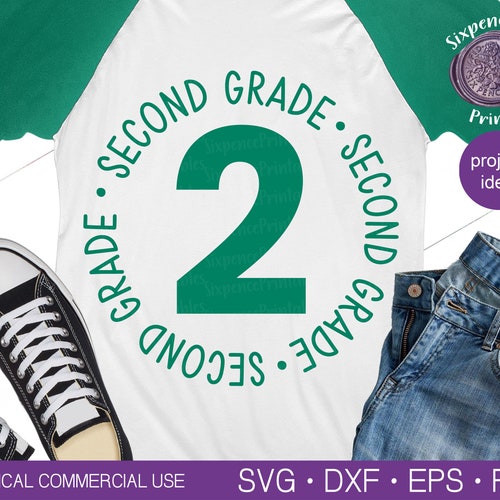 Second Grade Shark Svg Back to School Svg 2nd Grade Svg - Etsy