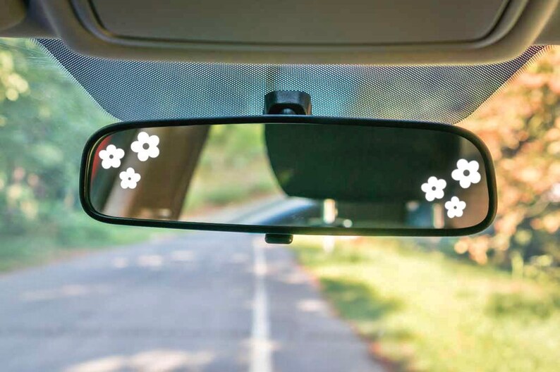 Aesthetic Flower Car Decal Rear View Mirror Sticker Minimal - Etsy