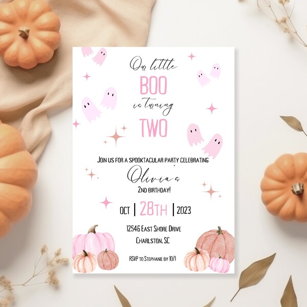 Our Boo is Turning Two Invitation - Etsy UK