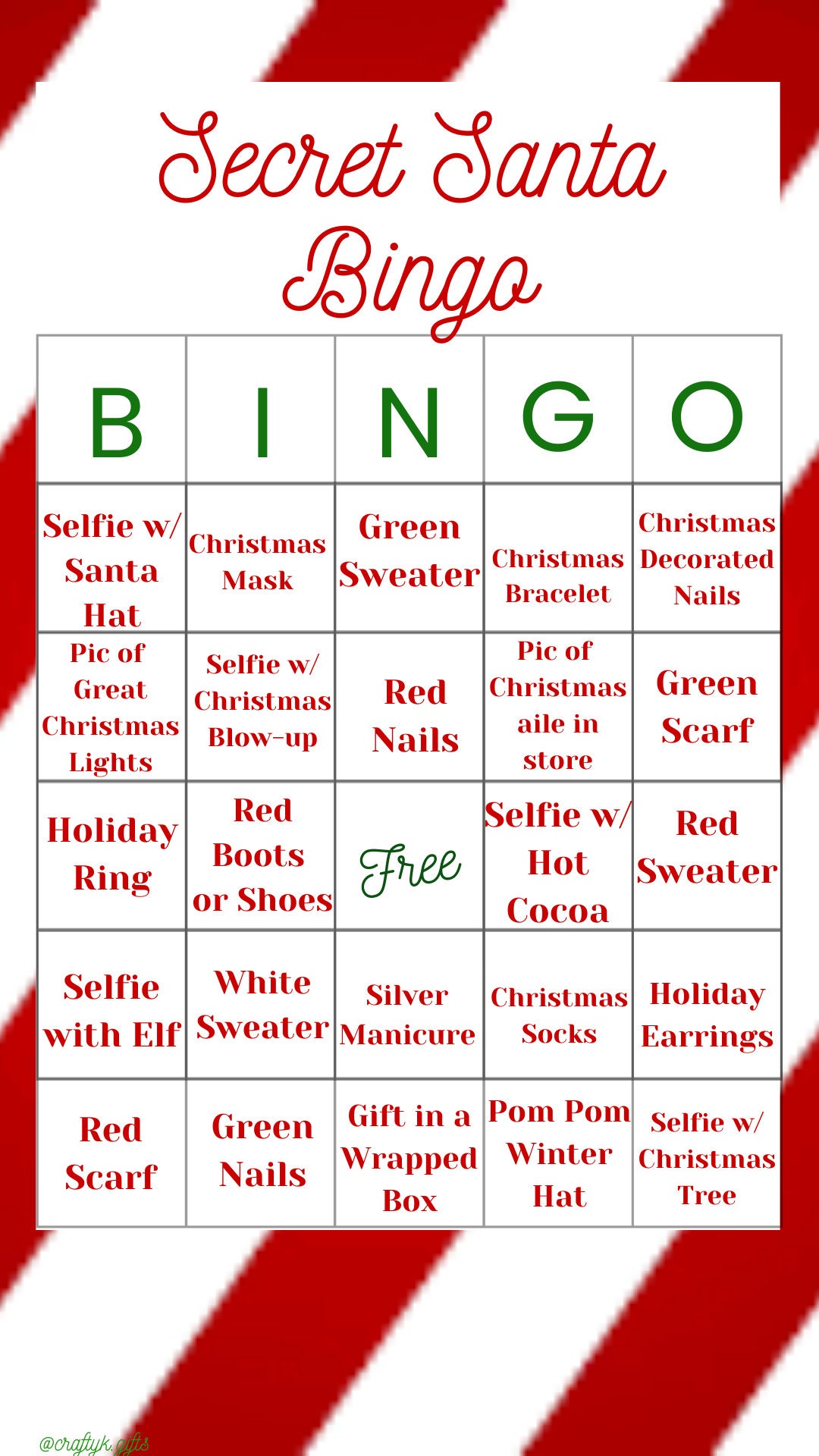 Secret Santa Holiday Christmas BINGO - Etsy