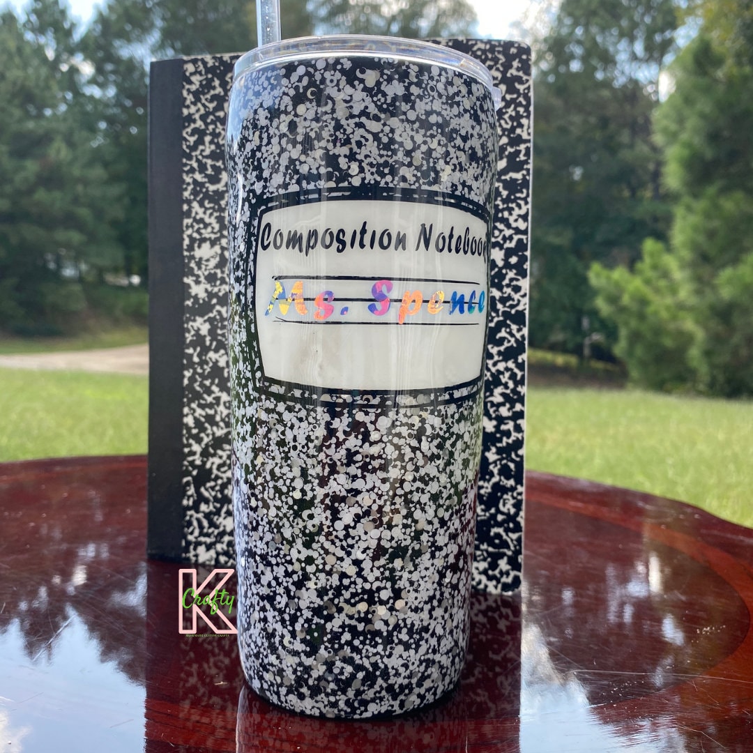 Composition Notebook Tumbler - Etsy