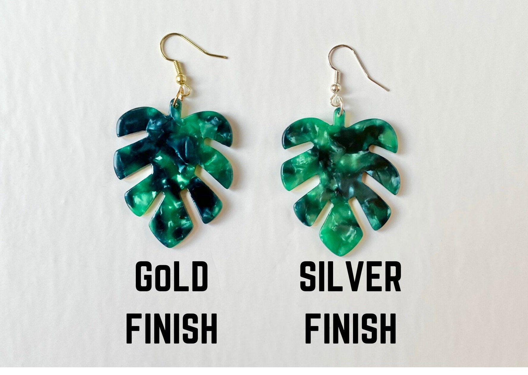 Monstera Leaf Earrings Tropical Leaf Earrings Summer - Etsy