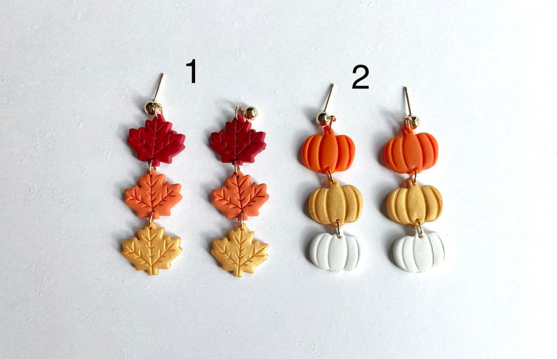 Fall Polymer Clay Earrings Pumpkin Clay Earrings Sunflower - Etsy