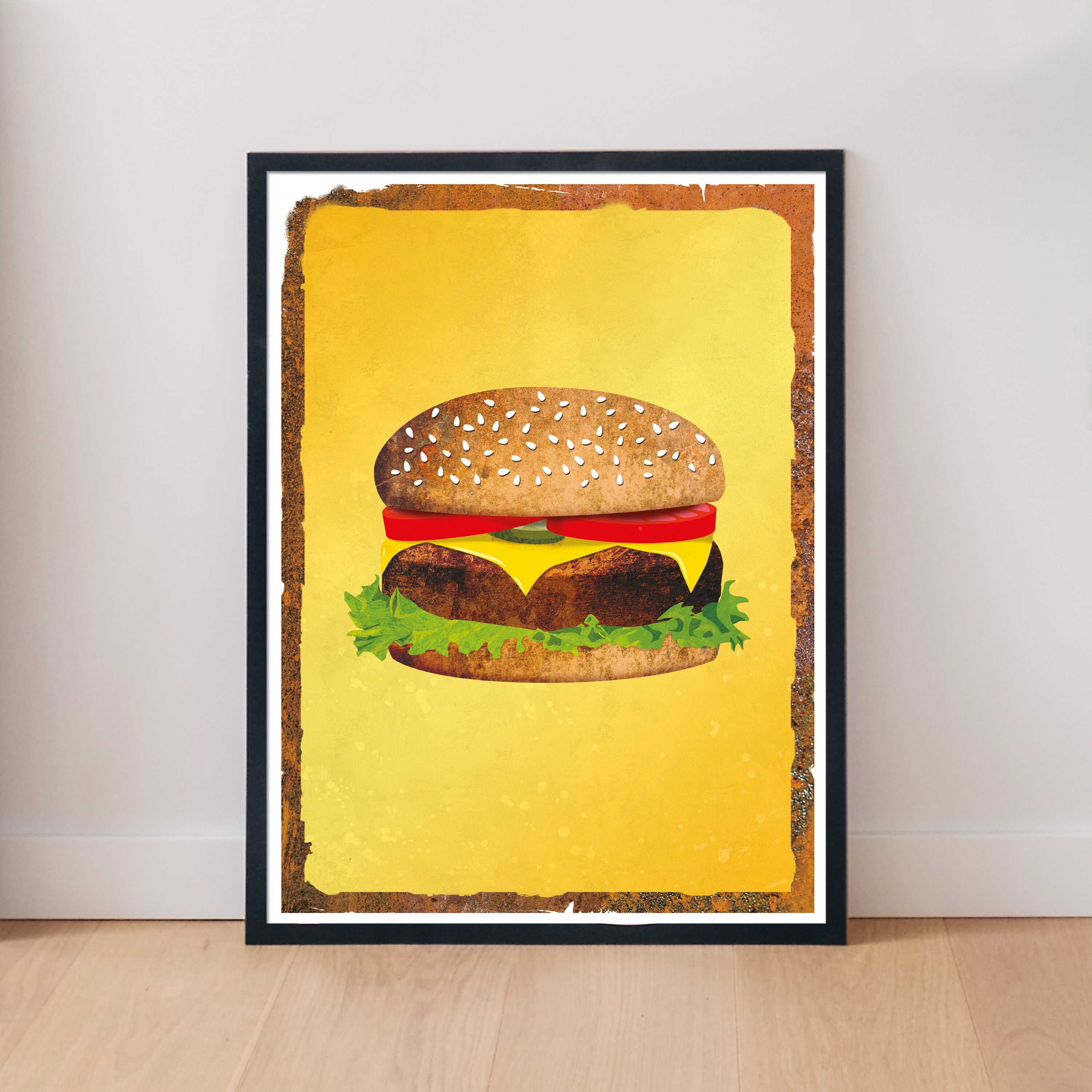 Retro Hamburger Art