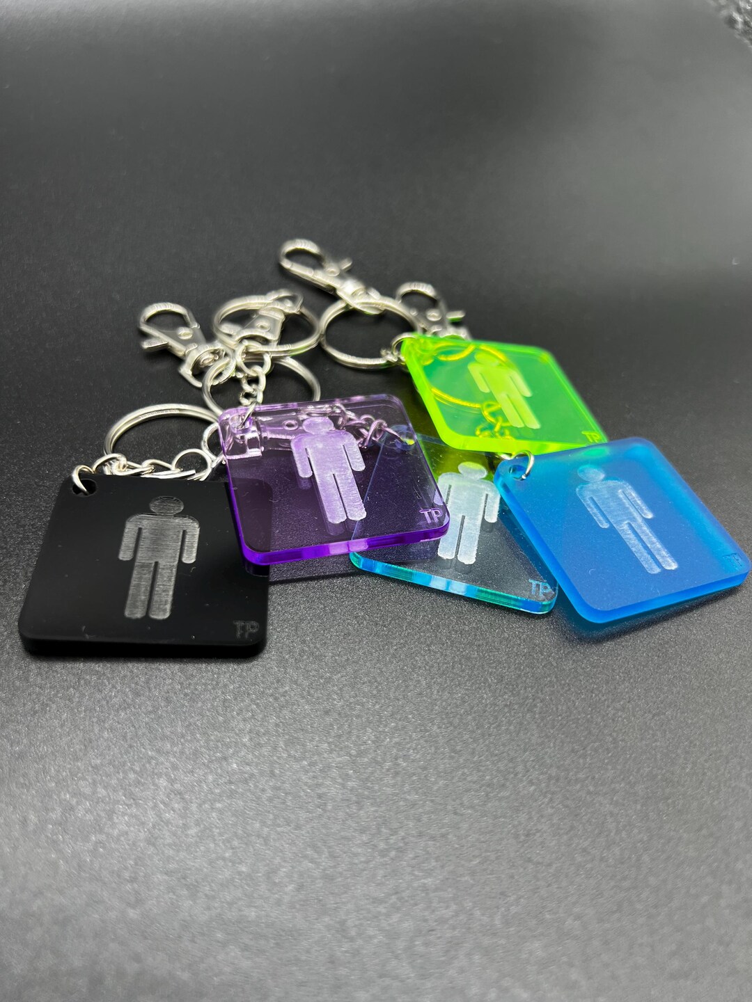 Engraved Acrylic Keychain, Male Bathroom Icon Charm, Pictogram, Travel ...