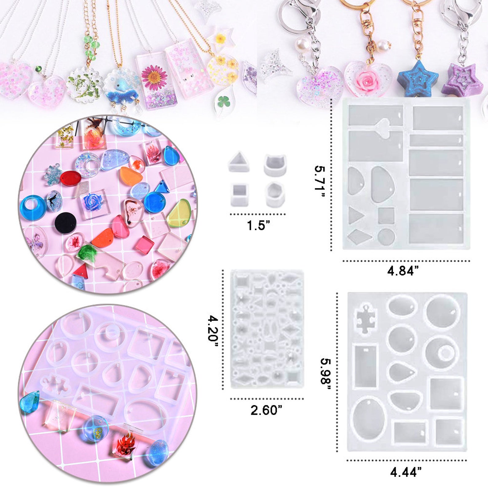 297 Pieces Epoxy Resin Molds Silicone Casting Molds and Tools | Etsy