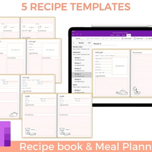 Onenote Meal Planner, Digital Recipe Book Templates, Cookbook Templates ...