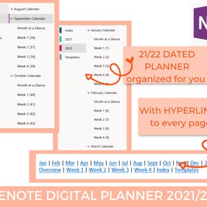 Onenote Digital Planner Digital Notebook One Note - Etsy
