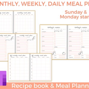 Onenote Meal Planner, Digital Recipe Book Templates, Cookbook Templates ...