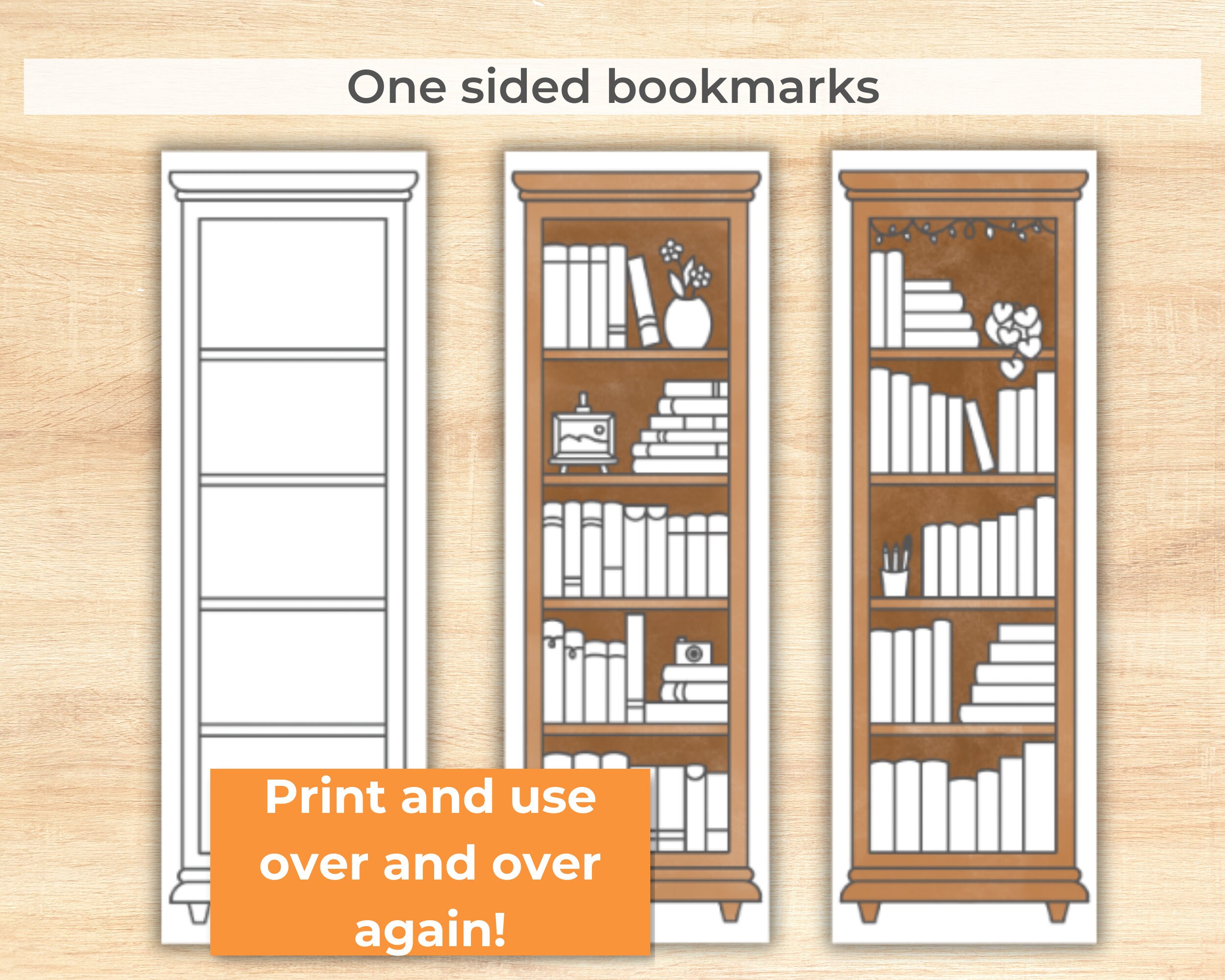 Bookshelf Bookmark Set, Printable Bookcase Reading Tracker, Unique and ...