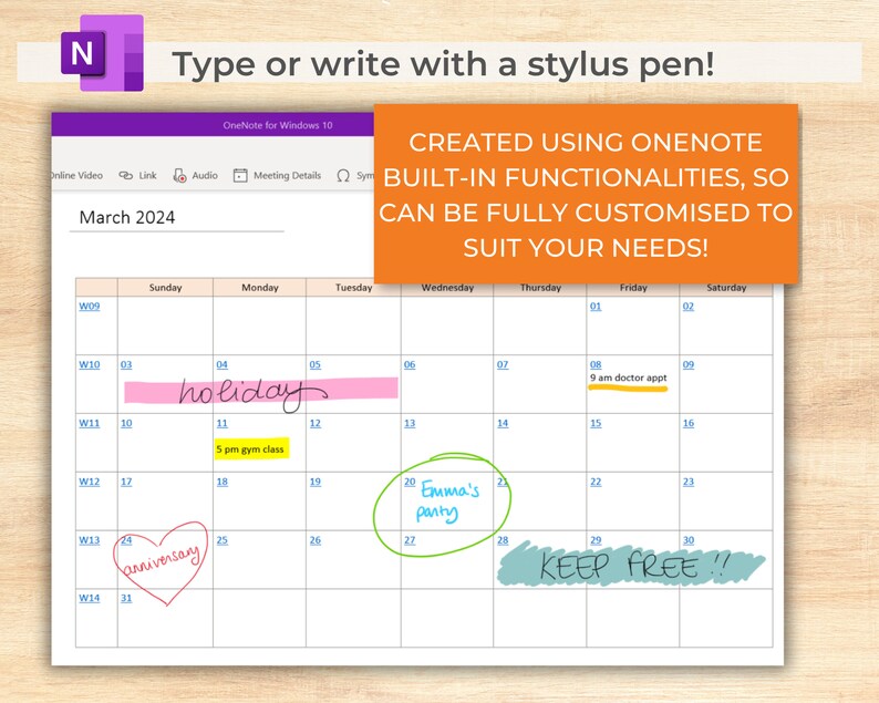 Onenote Planner 2023/2024/2025, Digital Planner, One Note Planner ...