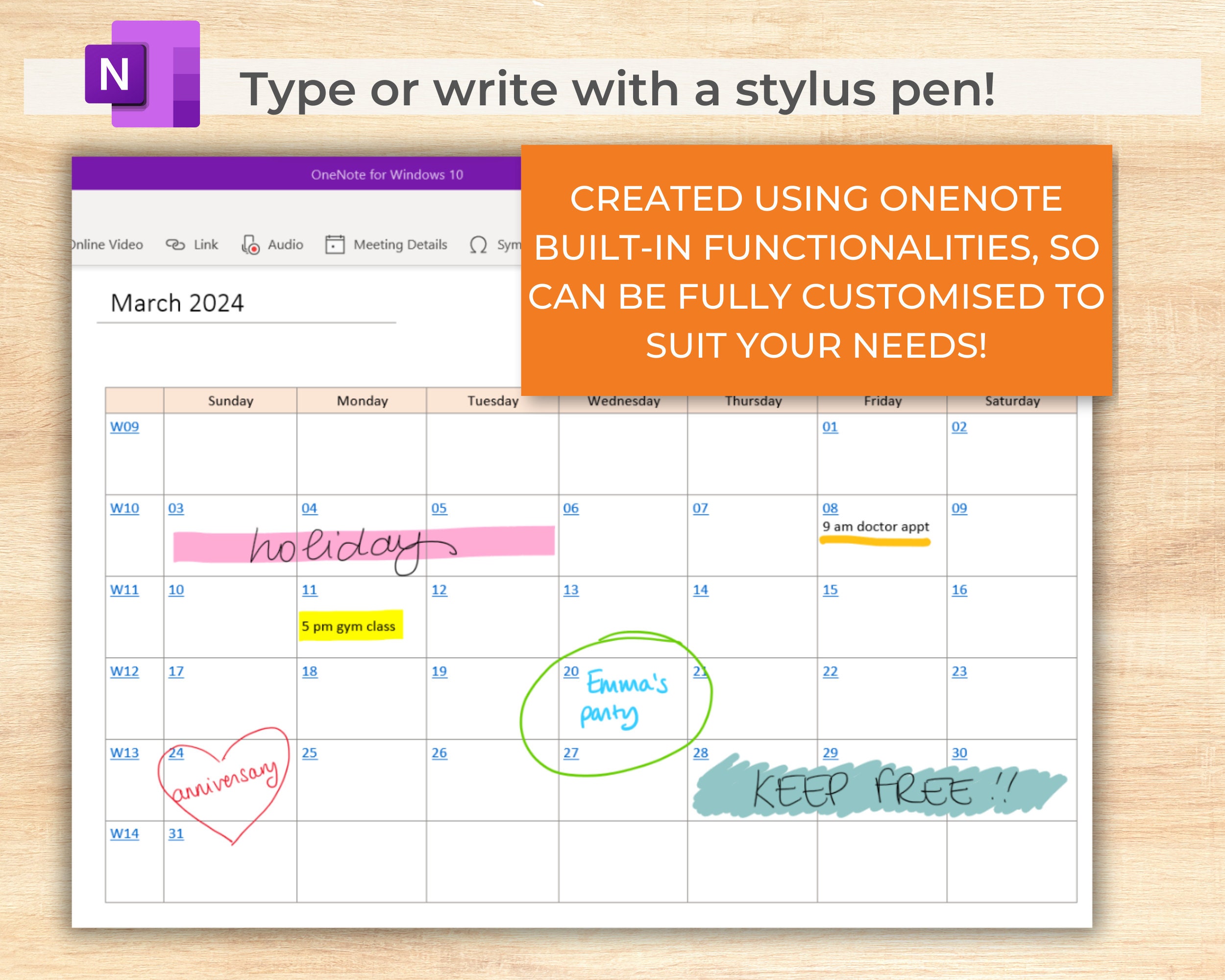 Onenote Planner 2023/2024/2025, Digital Planner, One Note Planner ...