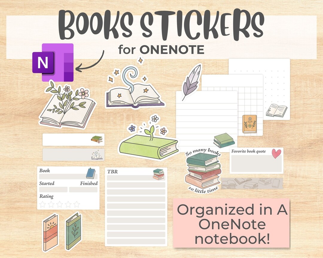 Reading Onenote Stickers, Book Lover Digital Stickers, Bookish Stickers ...