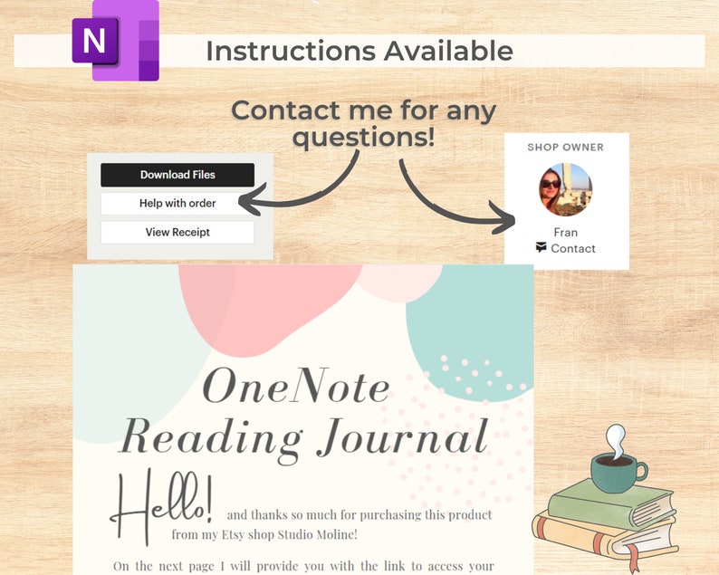 One Note Reading Journal, Onenote Template Reading Planner, Digital ...