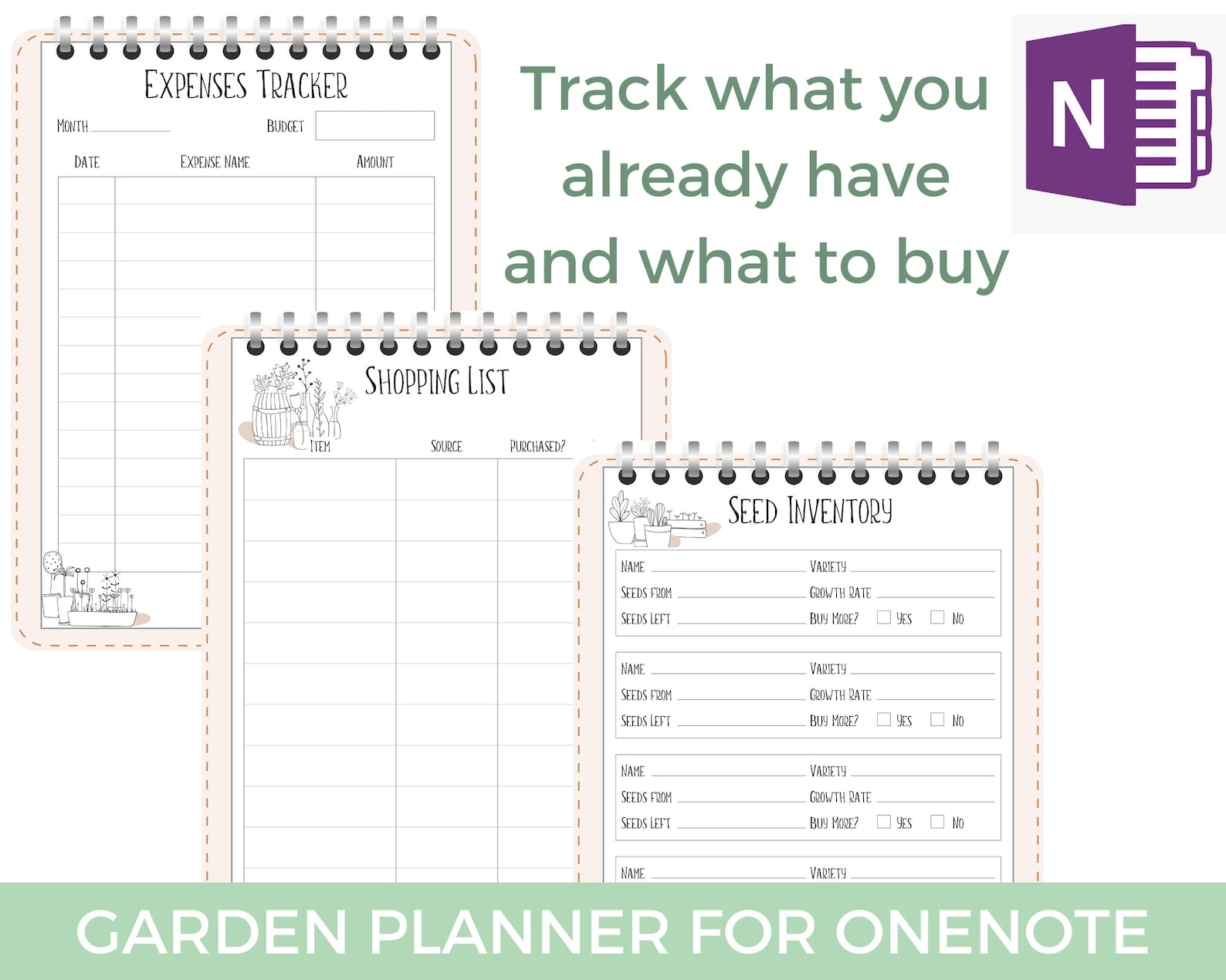 Onenote Garden Planner Garden Journal Digital Planner - Etsy UK