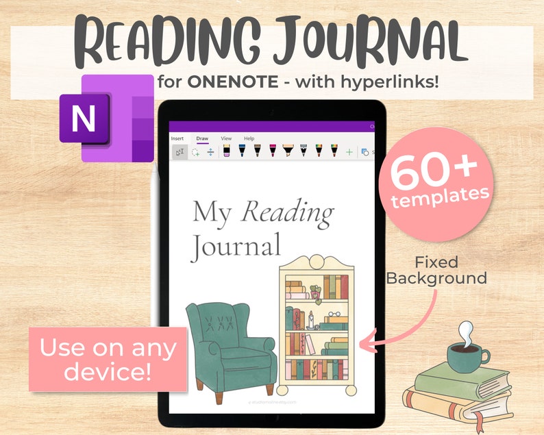 One Note Reading Journal, OneNote Template Reading Planner, Digital ...