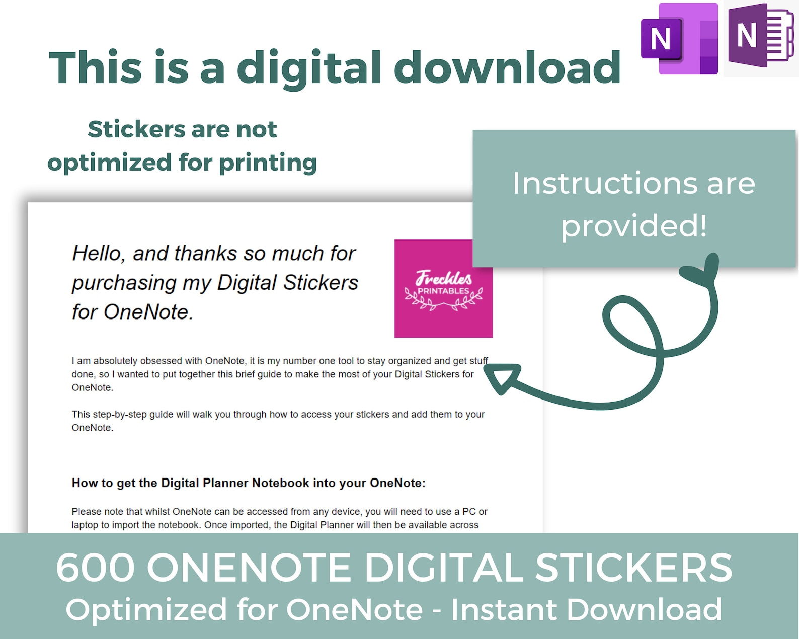 Onenote Digital Stickers One Note Planner Stickers - Etsy UK