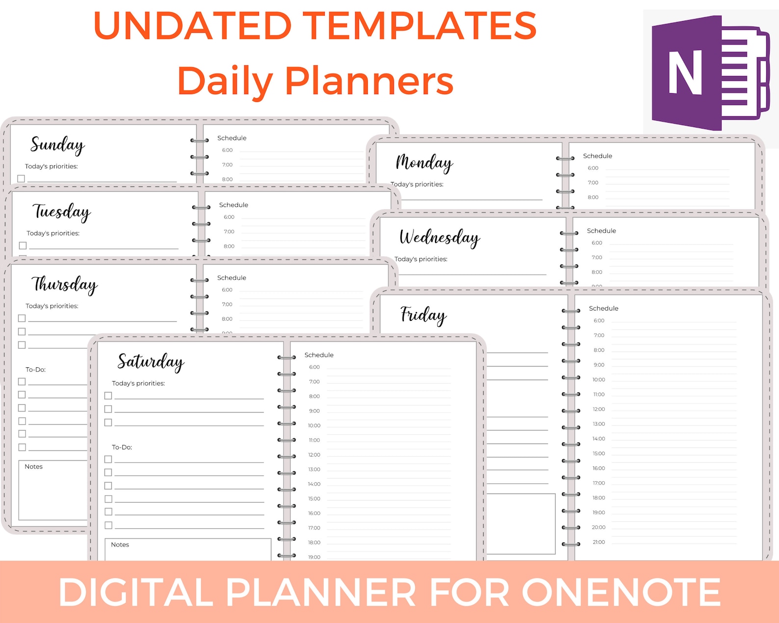 Onenote Digital Planner, Digital Notebook, One Note, Minimalist Planner ...