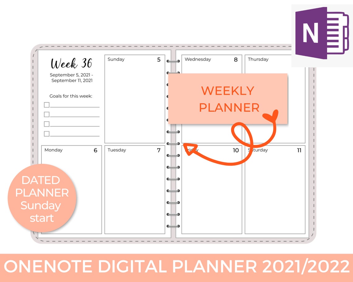 Onenote Digital Planner Digital Notebook One Note - Etsy