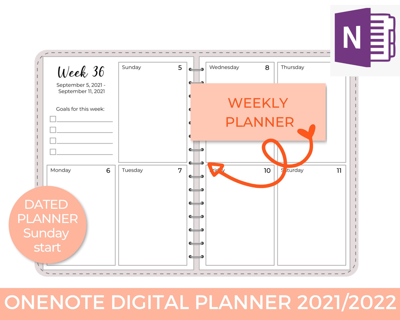 Onenote Digital Planner Digital Notebook One Note - Etsy