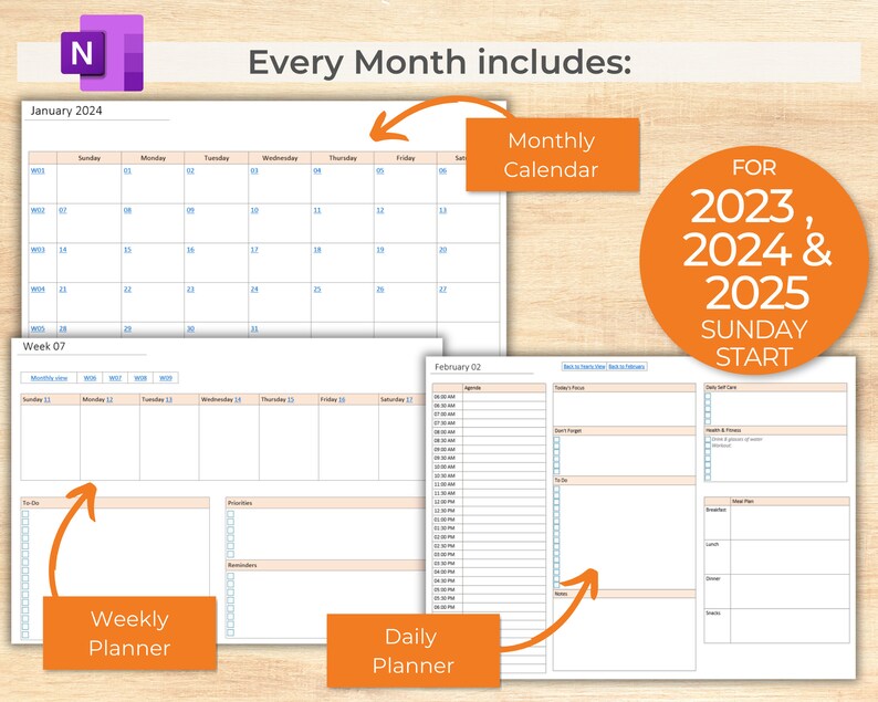 Onenote Planner 2023/2024/2025, Digital Planner, One Note Planner ...
