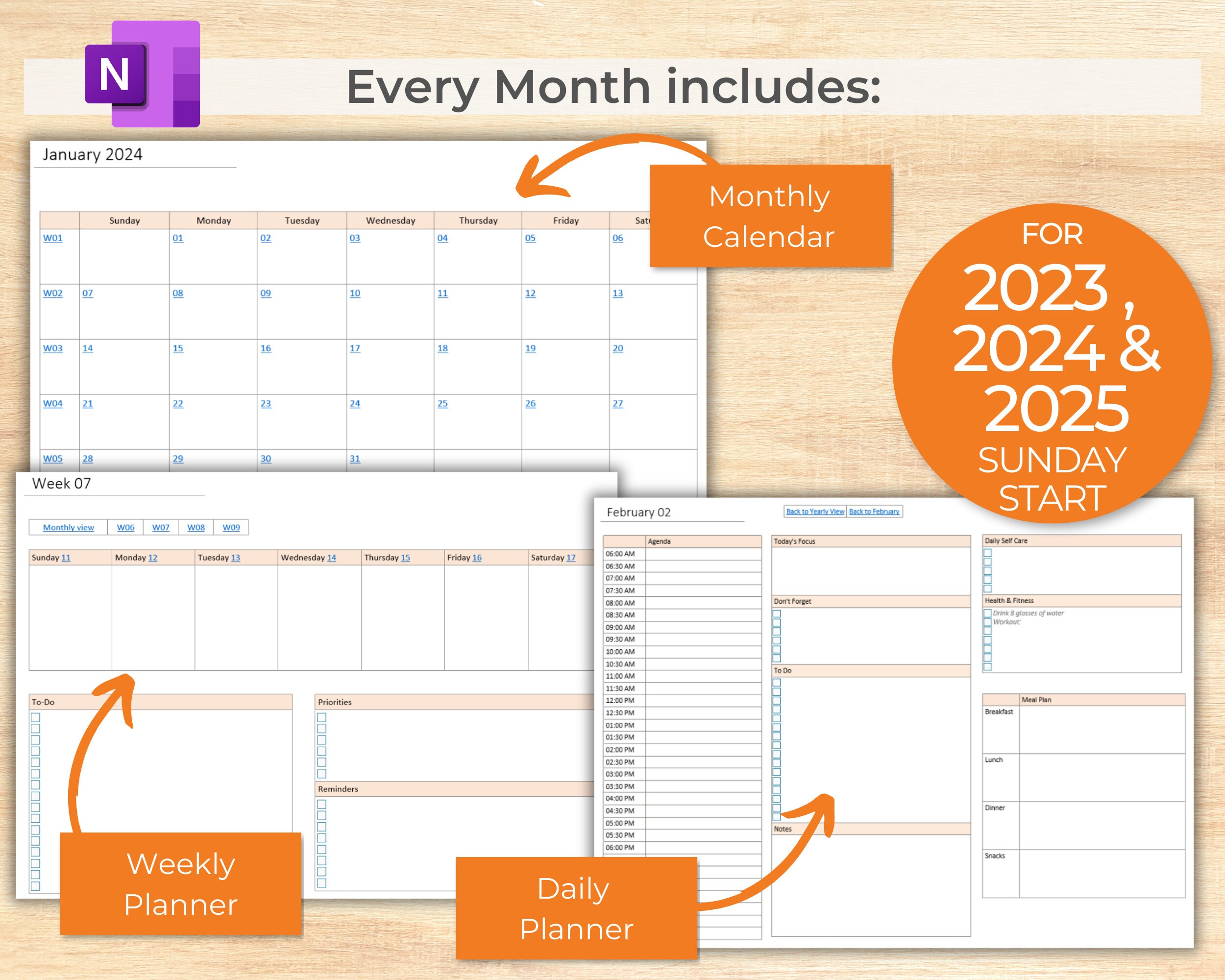 Onenote Planner 2023/2024/2025, Digital Planner, One Note Planner ...