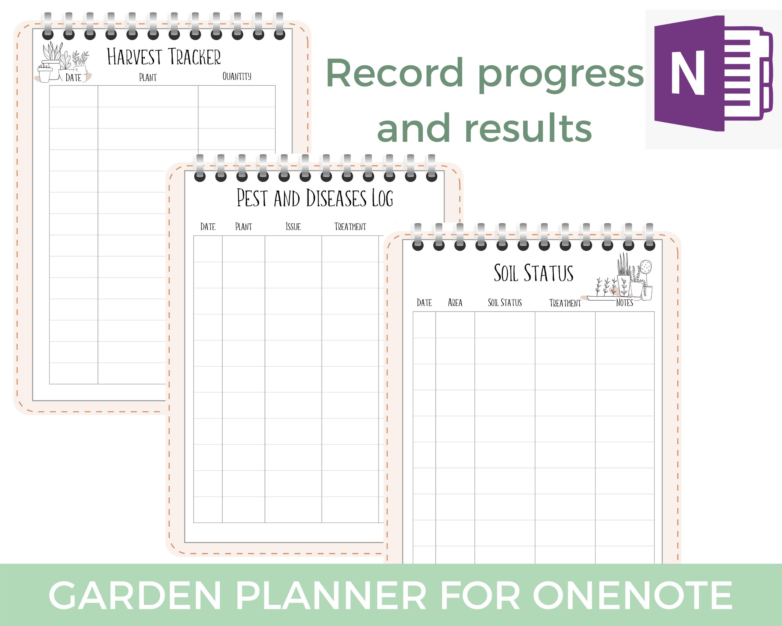 Onenote Garden Planner, Garden Journal, Digital Planner, Digital ...