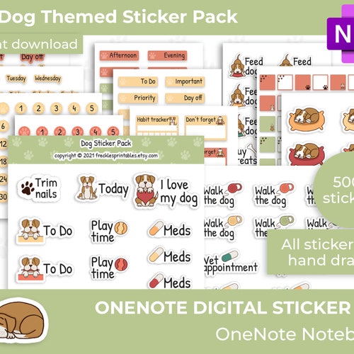 Onenote Digital Stickers One Note Planner Stickers - Etsy