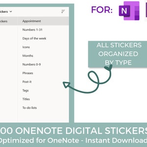 Onenote Digital Stickers, One Note Planner Stickers, Precropped ...