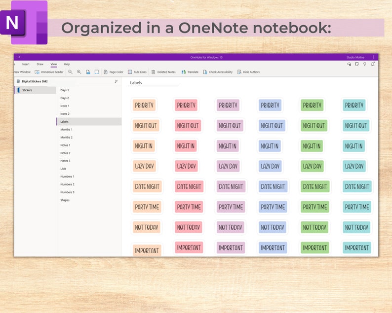 Onenote Stickers, Transparent PNG Sticker Bundle, Pastel Stickers ...