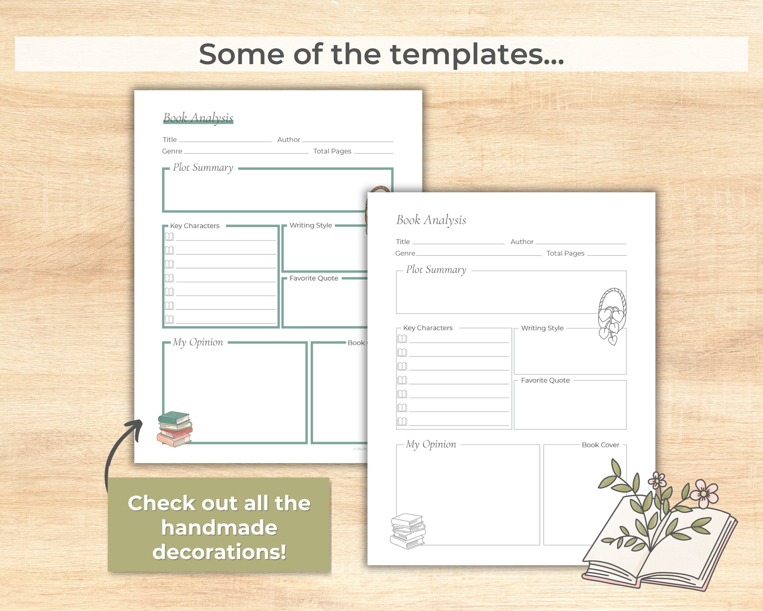 Book Review Template, Fillable Book Reading Journal, Book Log Printable ...