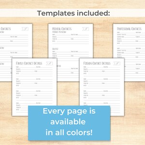 Contact List, Address Book for Emergency Contacts, Digital and ...