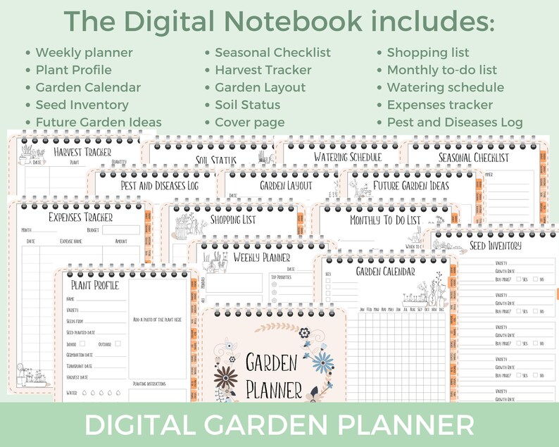 Digital Garden Planner, Goodnotes, Digital Planner, Garden Journal ...