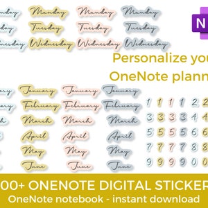 Onenote Digital Stickers, One Note Planner Stickers, Precropped ...