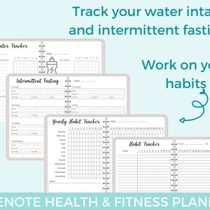Onenote Fitness Planner, Weight Loss Journal, One Note, Exercise ...