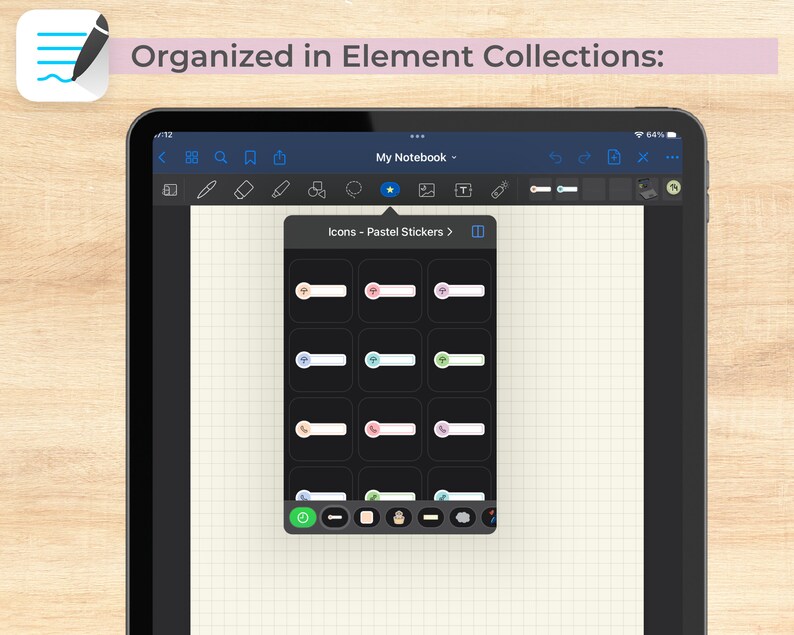 Goodnotes Stickers, Digital Sticker Pack With 1800+ Pastel Stickers ...