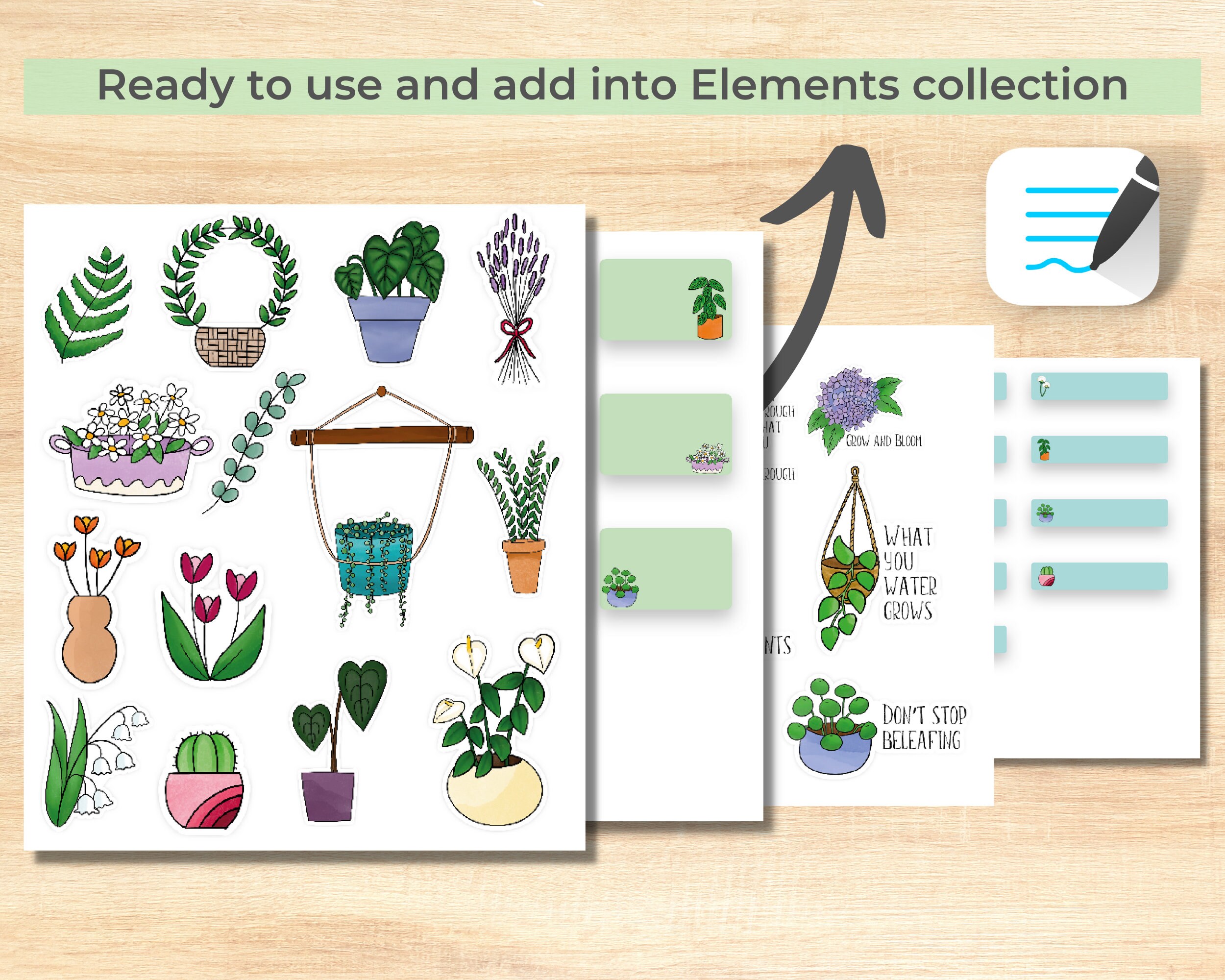Digital Plant Stickers, Plants Digital Journal Stickers, Goodnotes ...