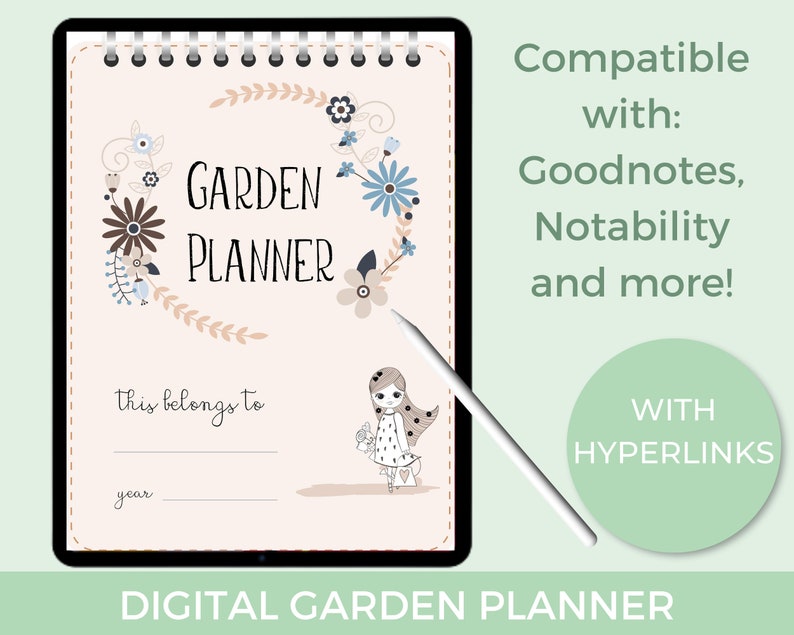 Digital Garden Planner, Goodnotes, Digital Planner, Garden Journal ...