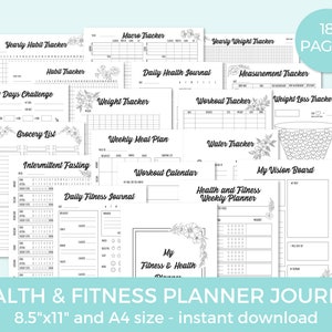 Fitness Planner, Health Planner, Fitness Journal, Exercise Planner ...