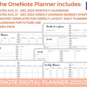 Onenote Digital Planner Digital Notebook One Note - Etsy
