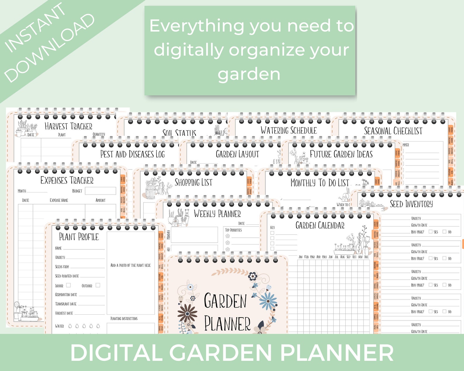 Digital Garden Planner, Goodnotes, Digital Planner, Garden Journal ...