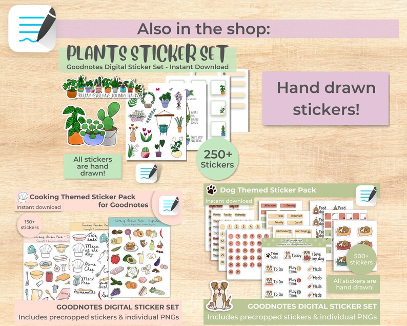 Goodnotes Stickers Digital Sticker Pack With 1800 Pastel - Etsy