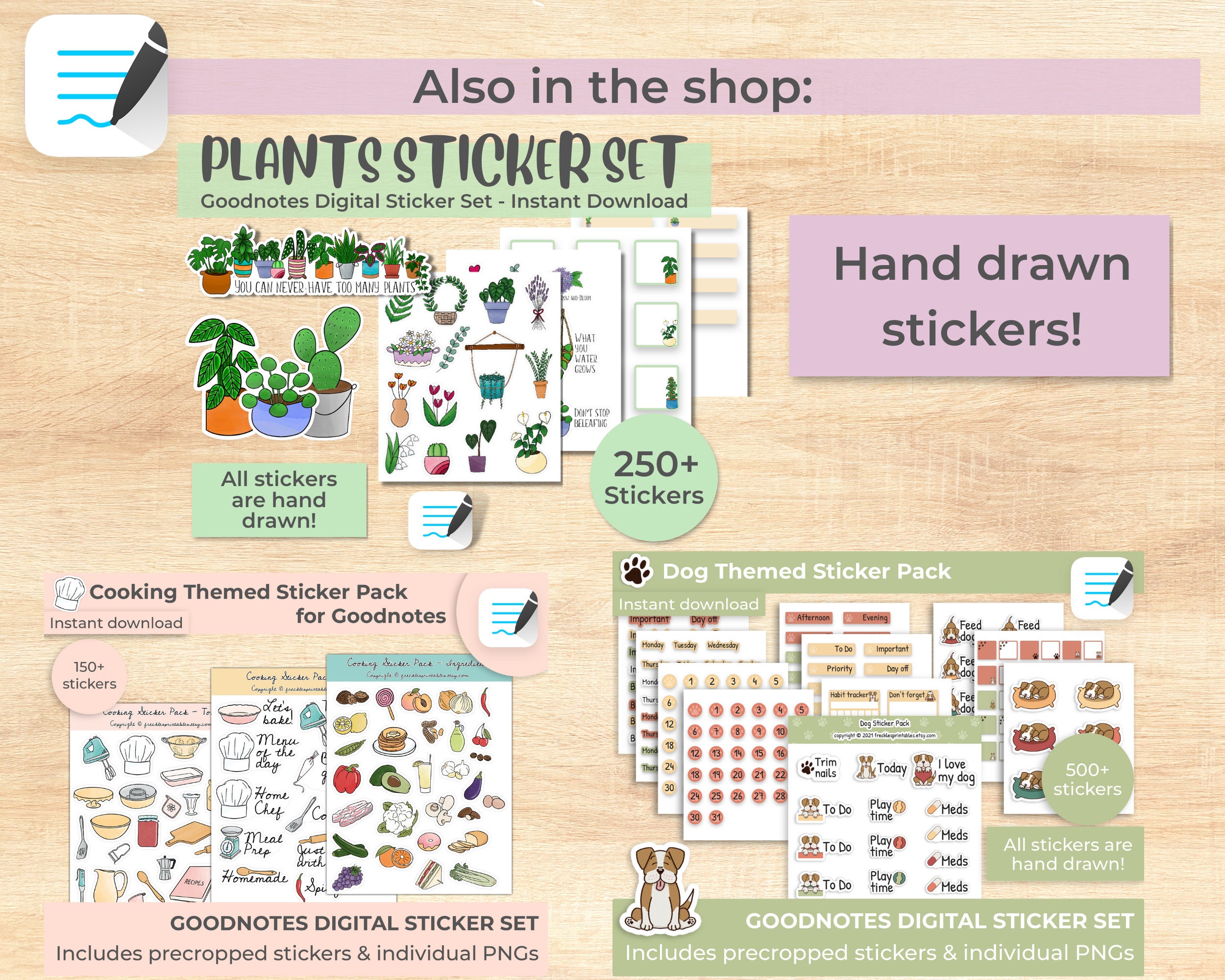 Goodnotes Stickers Digital Sticker Pack With 1800 Pastel - Etsy