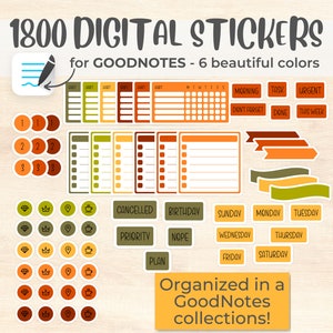 Goodnotes Stickers, Digital Sticker Pack With 1800+ Fall Stickers ...